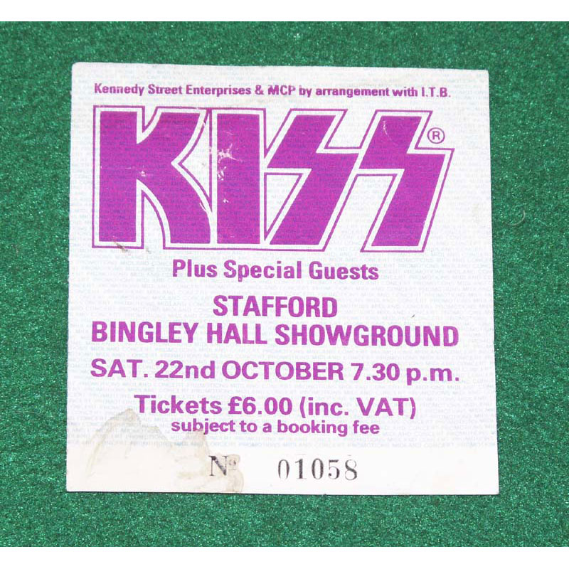 Kiss Bingley Hall, Stafford '84 Ticket