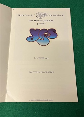 YES YES UK Tour Programme 1973 '1973 Programme