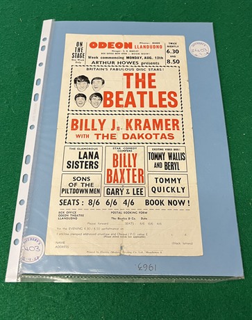 The Beatles The Beatles Llandudno Concert Flyer 1963 '1963 Flyer / Handbill