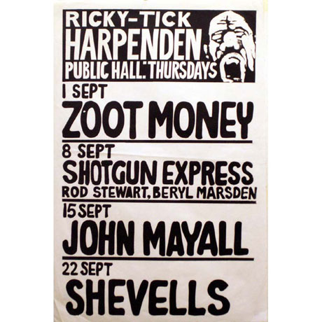 Zoot Money Zoot Money Rod Stewart Ricky-Tick Poster 1966 '66 Poster