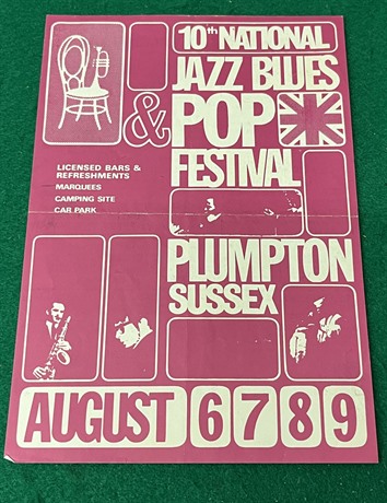 YES Plumpton Rock Festival YES Deep Purple Flyer '1970 Flyer / Handbill
