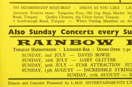 Slade Slade Quo Bowie Torquay Gig Flyer 1972 '1972 Flyer / Handbill