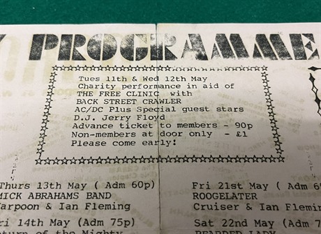 AC/DC Early AC/DC Marquee Gig Flyer 1976 '1976 Flyer / Handbill